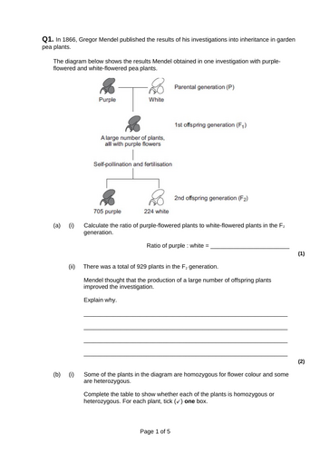 AQA GCSE Biology "Lesson 11 - Mendel" - Biology only (Inheritance ...
