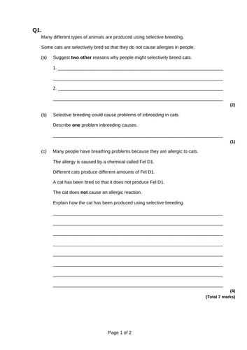 AQA GCSE Biology "Lesson 17 - Selective Breeding" (Inheritance ...