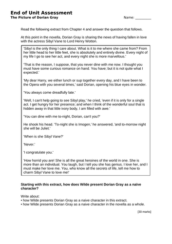 The Picture of Dorian Gray Full Scheme of Work for KS3 | Teaching Resources