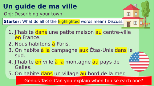 NEW AQA GCSE French: 9.2F Un guide de ma ville | Teaching Resources