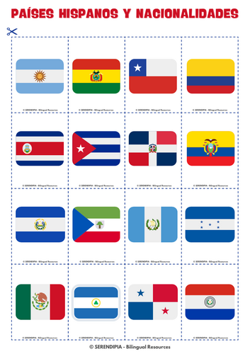 JUEGOS PAISES HISPANOS Banderas Capitales | Spanish-speaking Countries ...