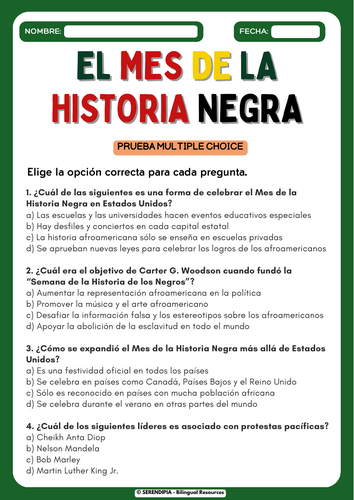 Black History Month Lectura | Black History Month Spanish Reading ...