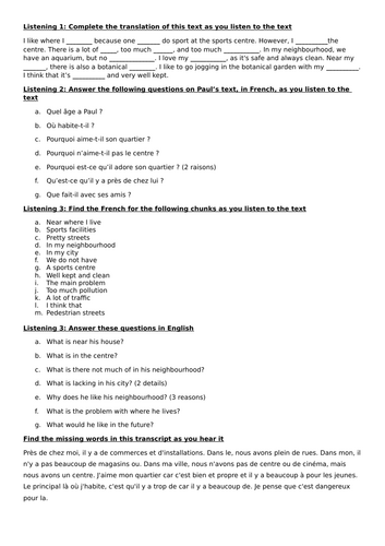1. Year 8 Unit 9: French: Où habites-tu ? (EPI / MARS EARS) - 2025 ...