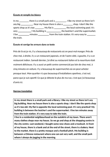 Year 8: FRENCH: Unit 11 - Décrire où j'habite + Retrieval Units 7-10 ...