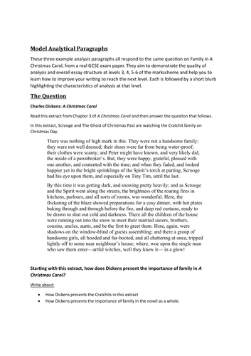 Model Analysis Paragraphs - A Christmas Carol - GCSE English Literature ...
