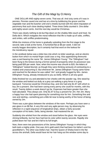 The Gift of the Magi | Teaching Resources