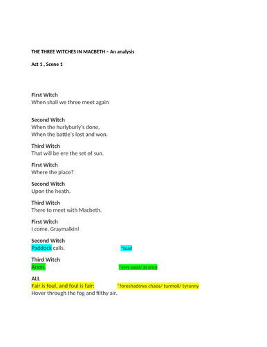 The opening scene of Macbeth: the witches greet Macbeth and Banquo ...