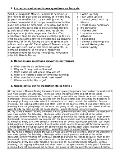 Year 9 Unit 9 - GCSE FRENCH: Une journée typique (passé composé ...