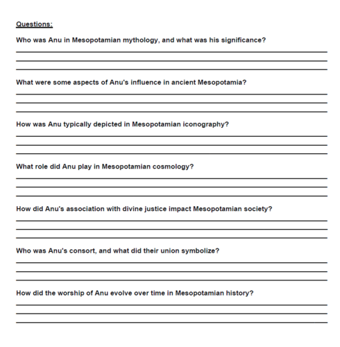 Mythology of Mesopotamia Worksheet Packet (22 Total) | Teaching Resources