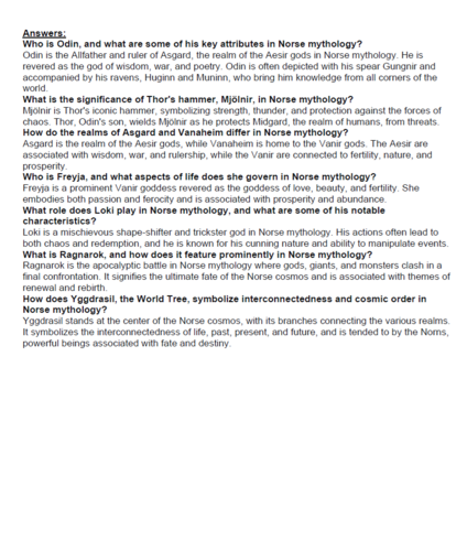 Norse Mythology Worksheet Packet (65 Total Assignments) | Teaching ...