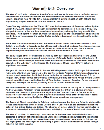 War of 1812 Worksheet Packet (25 Total Assignments) | Teaching Resources