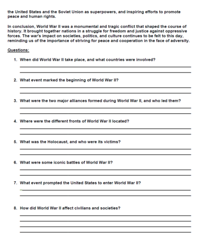 World War II Worksheet Packet (89 Total Assignments) | Teaching Resources