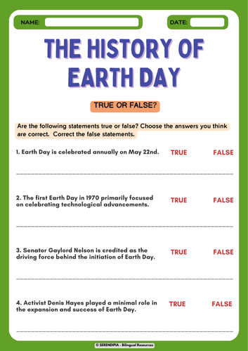 History of Earth Day Nonfiction Reading Comprehension Activities ...