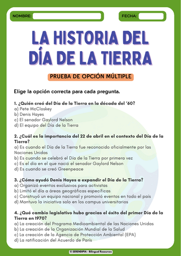 Historia Día de la Tierra | ACTIVIDADES LECTURA & ESCRITURA | Earth Day ...