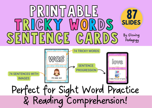 Tricky Words Flashcards and Sentence Cards Printables for KS1 ...