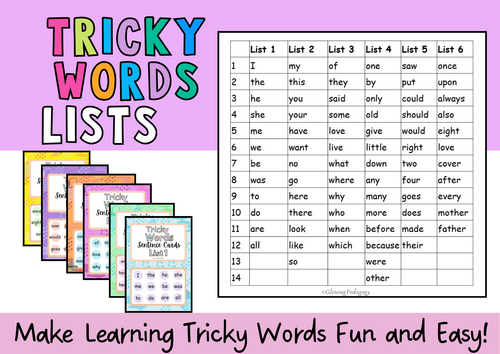 Tricky Words Flashcards and Sentence Cards Printables for KS1 ...