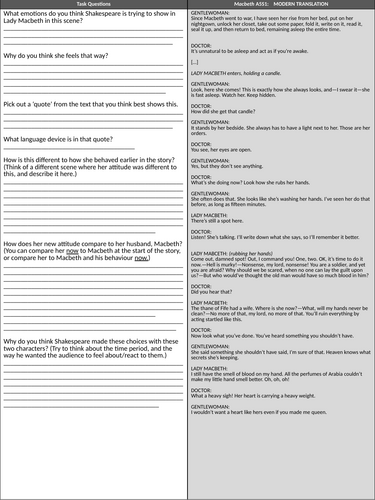 Year 9 Scheme: Macbeth (Can be used as GCSE Prep) | Teaching Resources