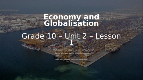 UAE Social Studies - Grade 10, Economy and Globalisation | Teaching ...