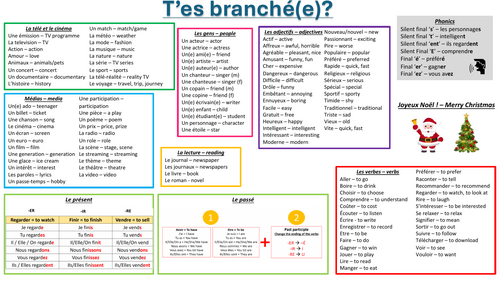 Year 8 French Knowledge organiser t'es branché(e) | Teaching Resources