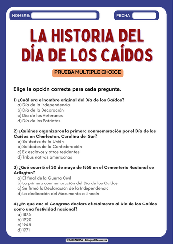 Historia del Día de los Caídos || LECTURA & ESCRITURA || Memorial Day ...