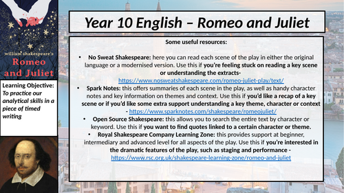 OCR GCSE Romeo and Juliet: Full SOW | Teaching Resources