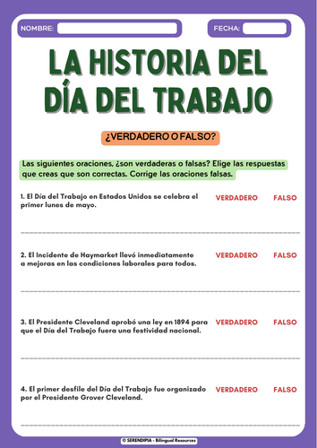 Historia del Día del Trabajo (EE.UU.) | ACTIVIDADES LECTURA ESCRITURA ...
