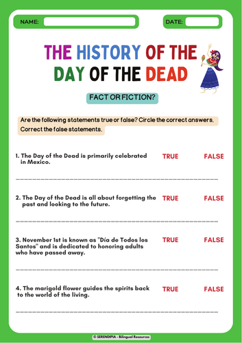 History of Day of the Dead/Dia de Muertos | READING COMPREHENSION ...