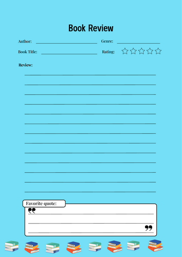 BOOK REVIEW WORKSHEET | Teaching Resources