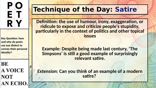 KS3: Poetry (marginalised voices), full SOW | Teaching Resources