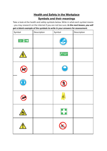 Health and Safety in the Workplace: Symbols and their Meanings ...