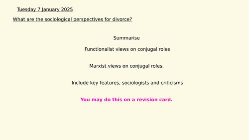 AQA GCSE SOCIOLOGY - FAMILY UNIT | Teaching Resources