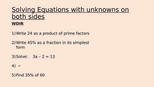 Solving equations with unknowns on both sides and brackets | Teaching ...