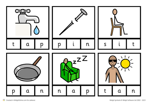 Phase 2 CVC word builders | Teaching Resources