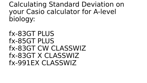 A-level biology calculator guide for standard deviation & statistics ...