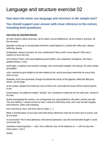 English language and structure exercise 02 | Teaching Resources