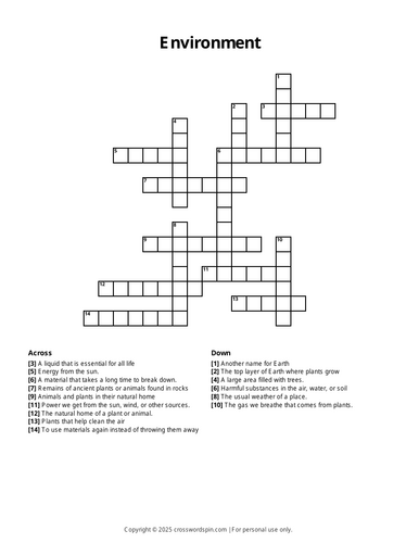 Sustainability crossword bundle (KS3) | Teaching Resources