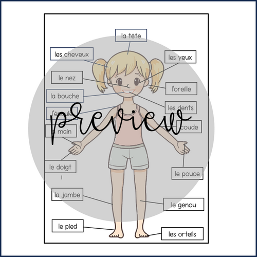 French Body Parts Worksheet – Fun Learning Activity for Kids | Teaching ...