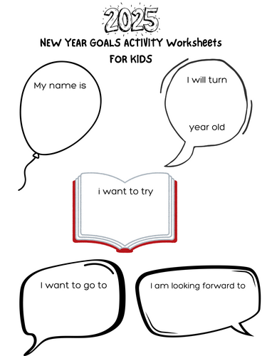 New Year Goals Activity worksheets for kids | Teaching Resources