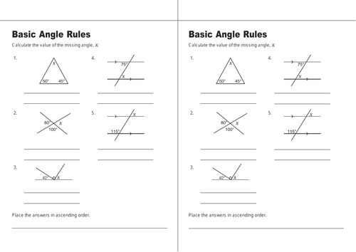 GCSE MATH Basic Angle Rules | Teaching Resources