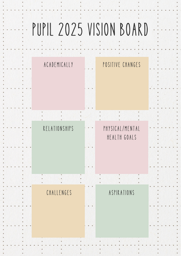 Pupil vision board/ target setting template | Teaching Resources