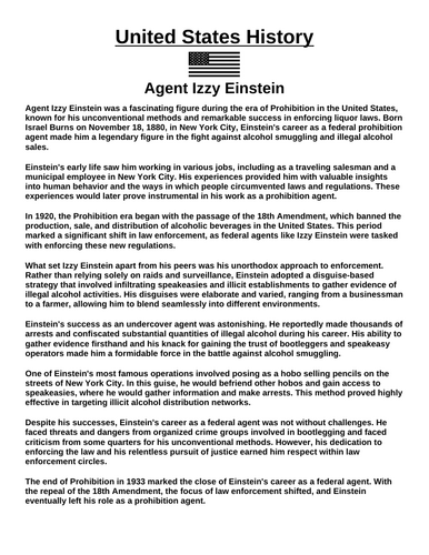 Agent Izzy Einstein Article & Questions Assignment | Teaching Resources