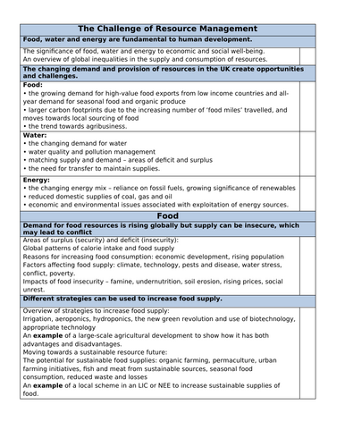 GCSE Resource Management & Food | Teaching Resources