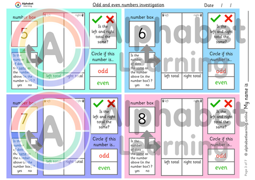 Odd Even number investigation (to 20) | Teaching Resources