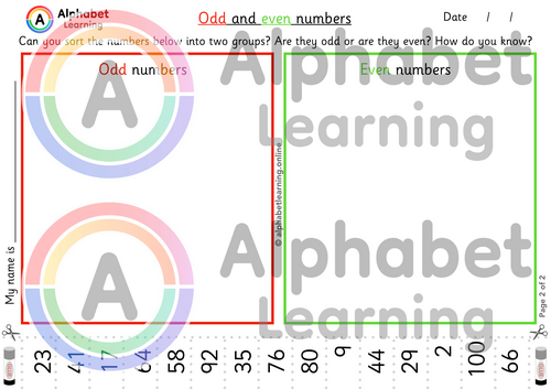 Odd Even number investigation (to 100) | Teaching Resources