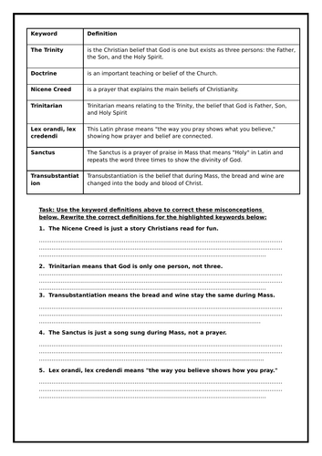 Y7: KS3 CATHOLIC RED: Galilee to Jerusalem - How does the Trinity feature in Catholic worship ...
