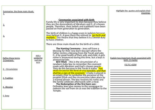10.8 Ceremonies associated with birth (Brit Milah) AQA B Judaism ...