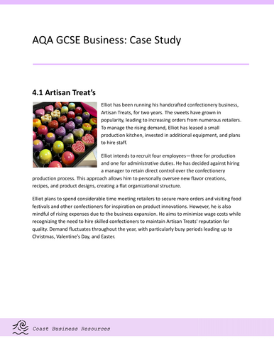 AQA GCSE Unit 4 Business: Case Study Activity | Teaching Resources