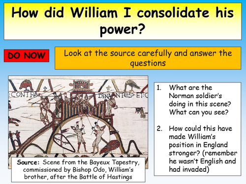 William I Consolidation of Power | Teaching Resources