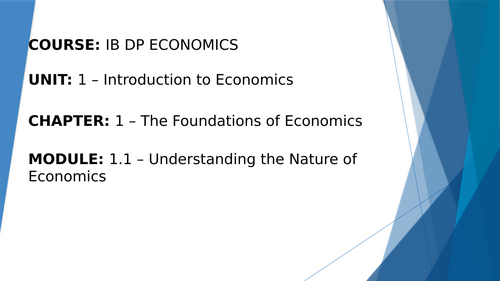 IBDP Economics Unit 1- 1.1 Understanding the nature of economics ...