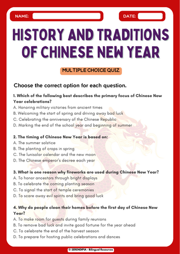 Chinese New Year Reading Comprehension Activities | Lunar New Year ...